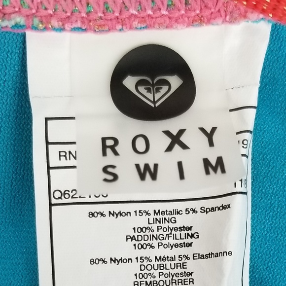 Roxy | Swim | Roxy Metallic Rainbow Striped Keyhole Bikini Top M | Poshmark